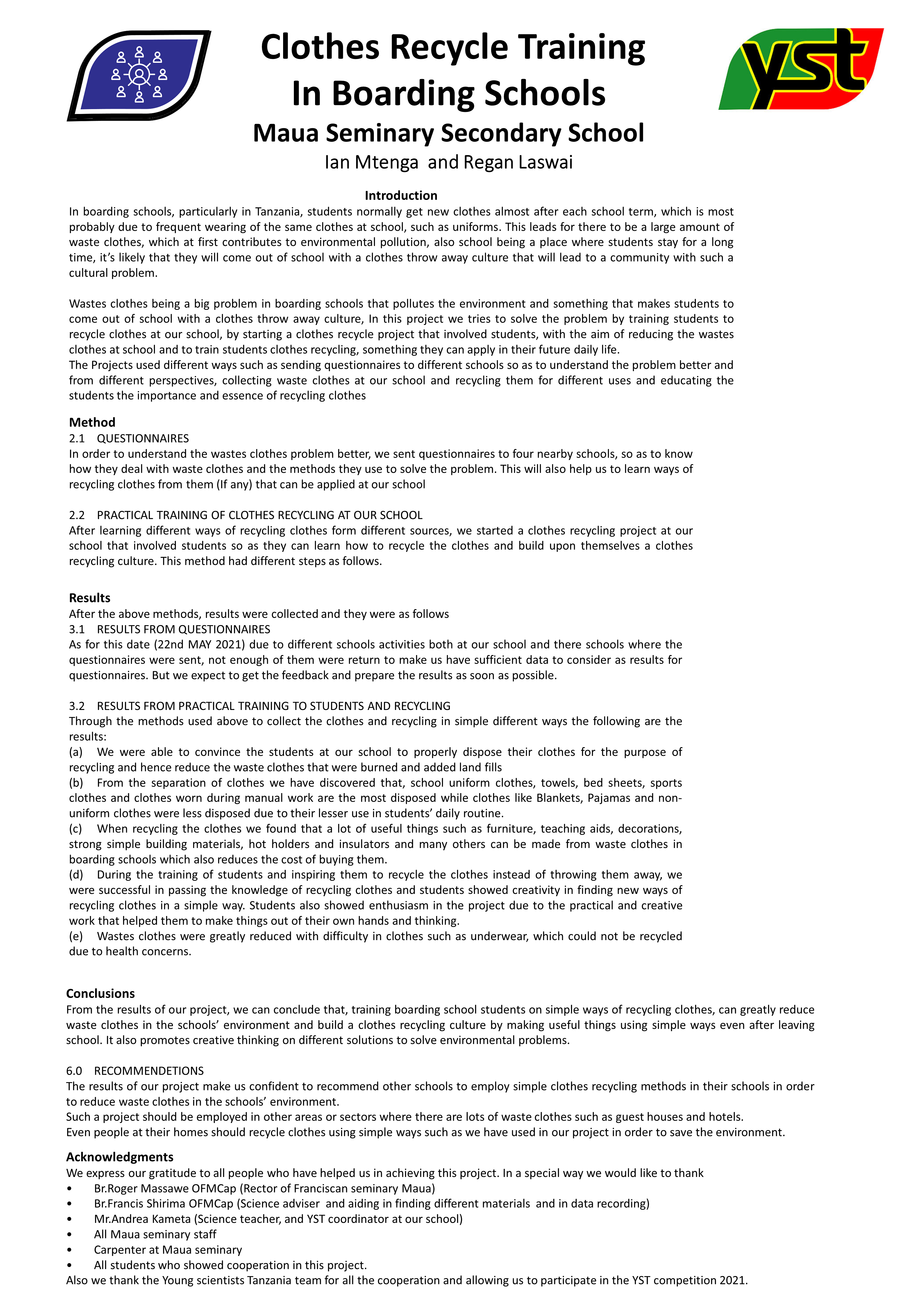 Young Scientists Tanzania Home